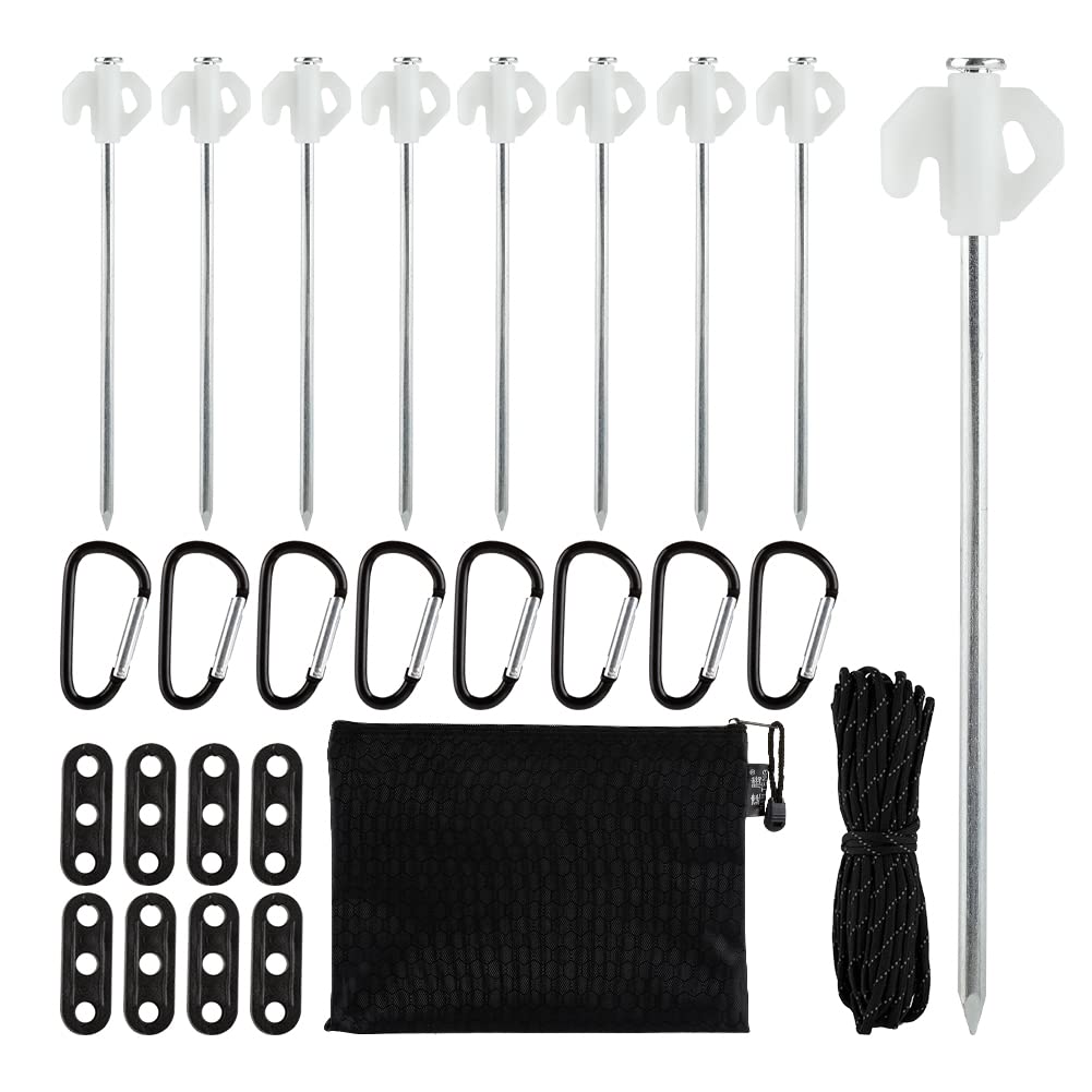 Metal Tent Stakes Heavy Duty: 8" Ground Stakes Spikes for Inflatable Tent Outdoor Decorations - Camping Tent Anchor Yard Stakes