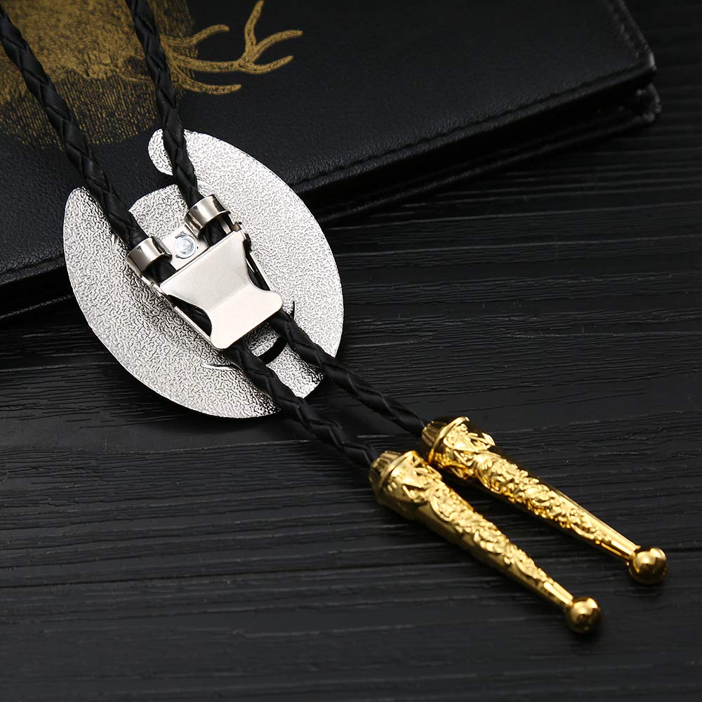 HUABOLA CALYN Bolo Tie for Men- Golden Initial Letter ABCDMJR to Z Western Cowboy Bolo Tie for Women (R)