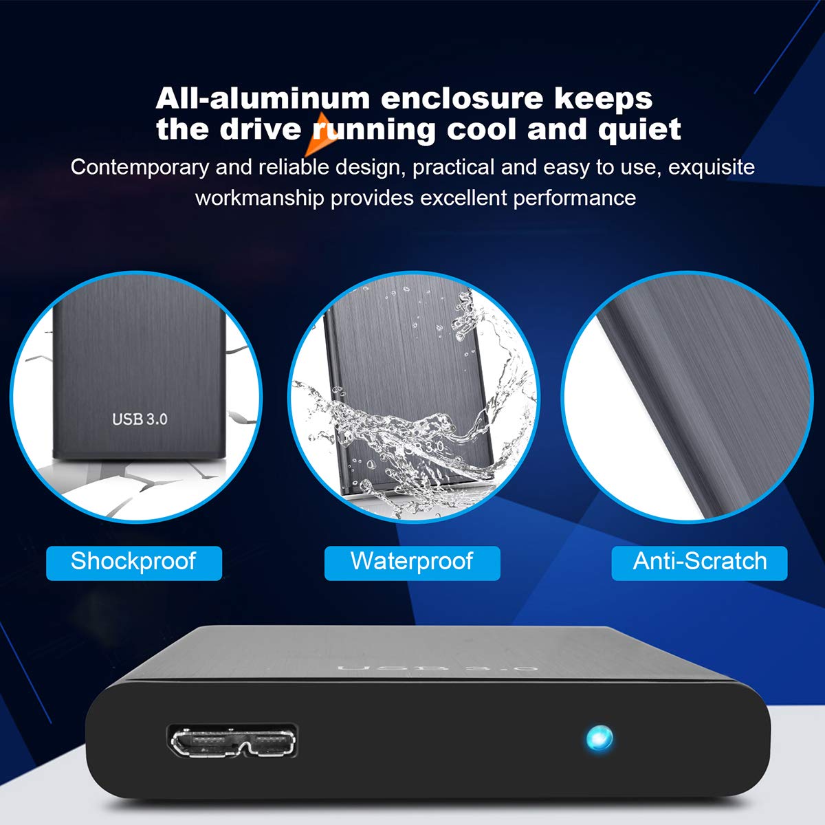 PDTXCLS Aeiniwer OTCPP External Hard Drive HDD USB3.0 2TB External Hard Drive for PC, Mac, Desktop, Laptop, MacBook, Chromebook, Xbox One, Xbox 360 (2TB, Red)