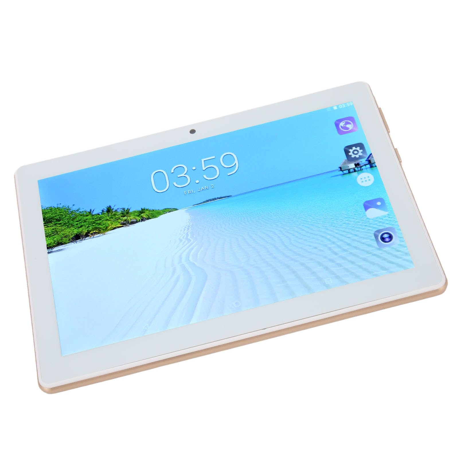 ICRPSTU Office Tablet, 4G LTE 5G WiFi 3 Card Slots 8 Inch FHD Tablet PC US Plug 100β240V for Travel (Gold)