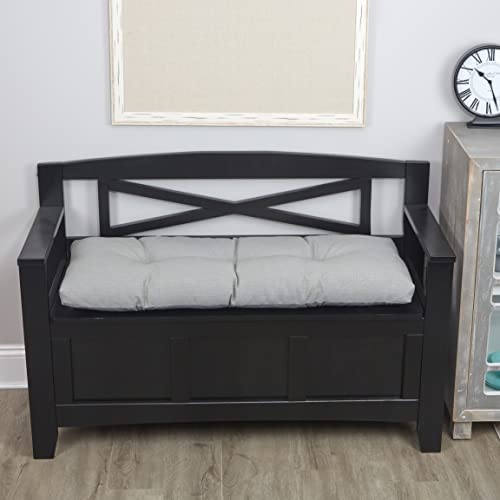 Klear Vu The Gripper Omega Non-Slip Tufted Bench Cushion for Indoor Furniture, Entryway Storage, Bay Window, Corner Nook or Piano Seat, 43 Inches, Gray