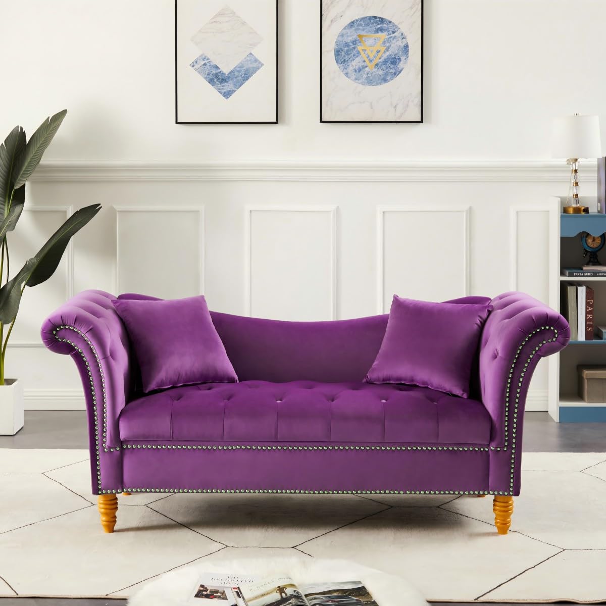Rukasto Sofa Stool with 2 Pillows - Stylish Storage Stool for Living Room and Lounge