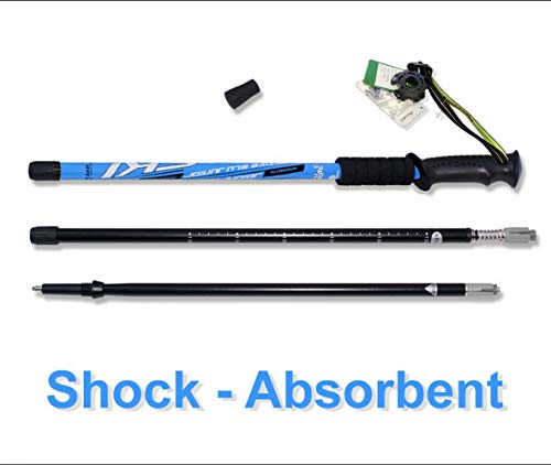 HYTX Adjustable Lightweight Aluminum Hiking Poles for Walking/Trekking/Hiking [ 2-pc Pack ] - Shock - Absorbent, Ergonomical Grip, Strong Strap (Blue)