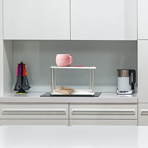 Hyutrol Home Sink Caddy, 2 Tier Fast Drying Stone Sink Tray, Bathroom Organizer, Bathroom Sink Fast Drying Stone, Instant Dry Sink Organizer, Countertop Fast Drying Counter Tray Rack (White).