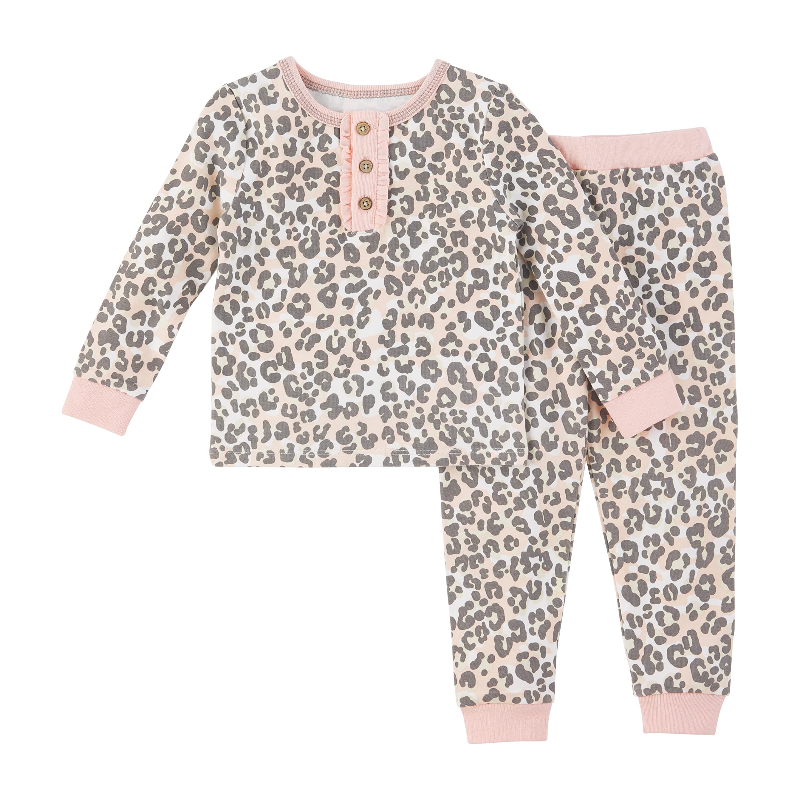 Mud Pie baby girls Leopard Pajama Set and Toddler Sleepers, Leopard, 5T US