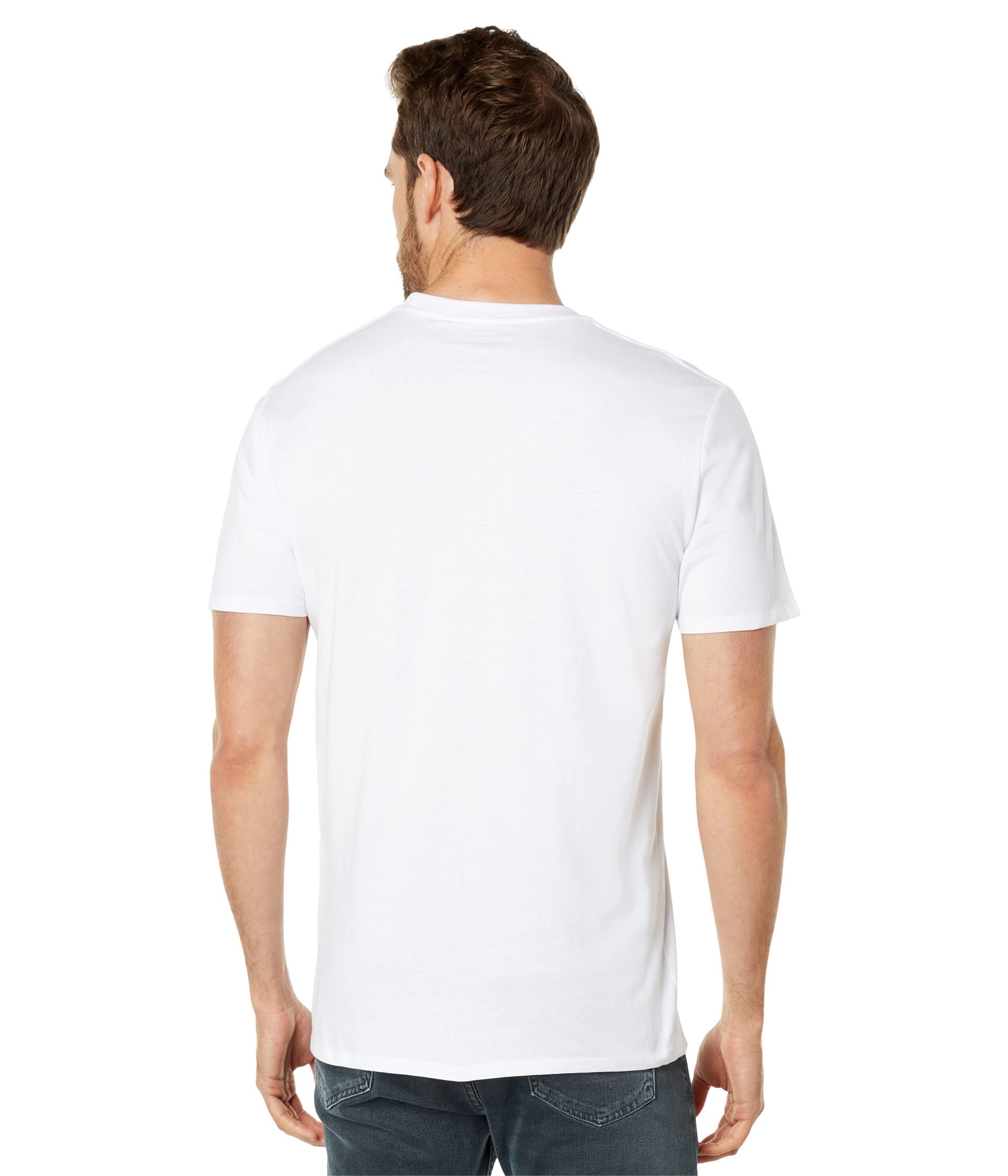 Karl Lagerfeld Paris Men's Split Knight Logo Crewneck Short Sleeve Solid T-Shirt, White, X-Large
