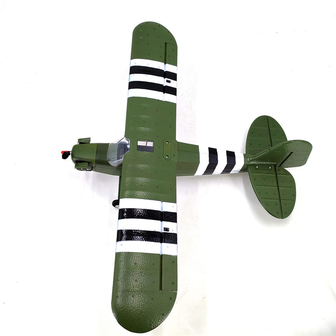 Lingxuinfo Remote Control Airplane Model, 1/16 WWII Piper J-3 CUB RC 4CH Brushless Fixed-Wing Aircraft Model Kit, Military Plane Model Toy for Kids and Adults, Easy to Fly-RTF Version