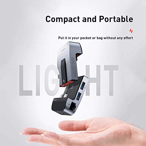 SDFGH USB C HUB to -Compatible USB 3.0 USB HUB USB Splitter Combined RJ45 Holder 9 in 1 Type C HUB