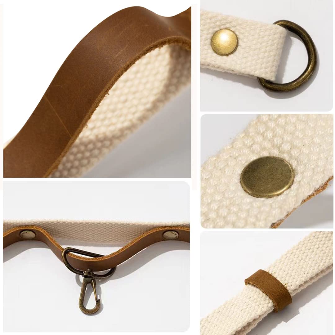 Leather Campsite Storage Strap-Adjustable Camping Storage Strap Camping Lanyard with Hooks Camping Gear and Tent Accessories Car Camping Essentials