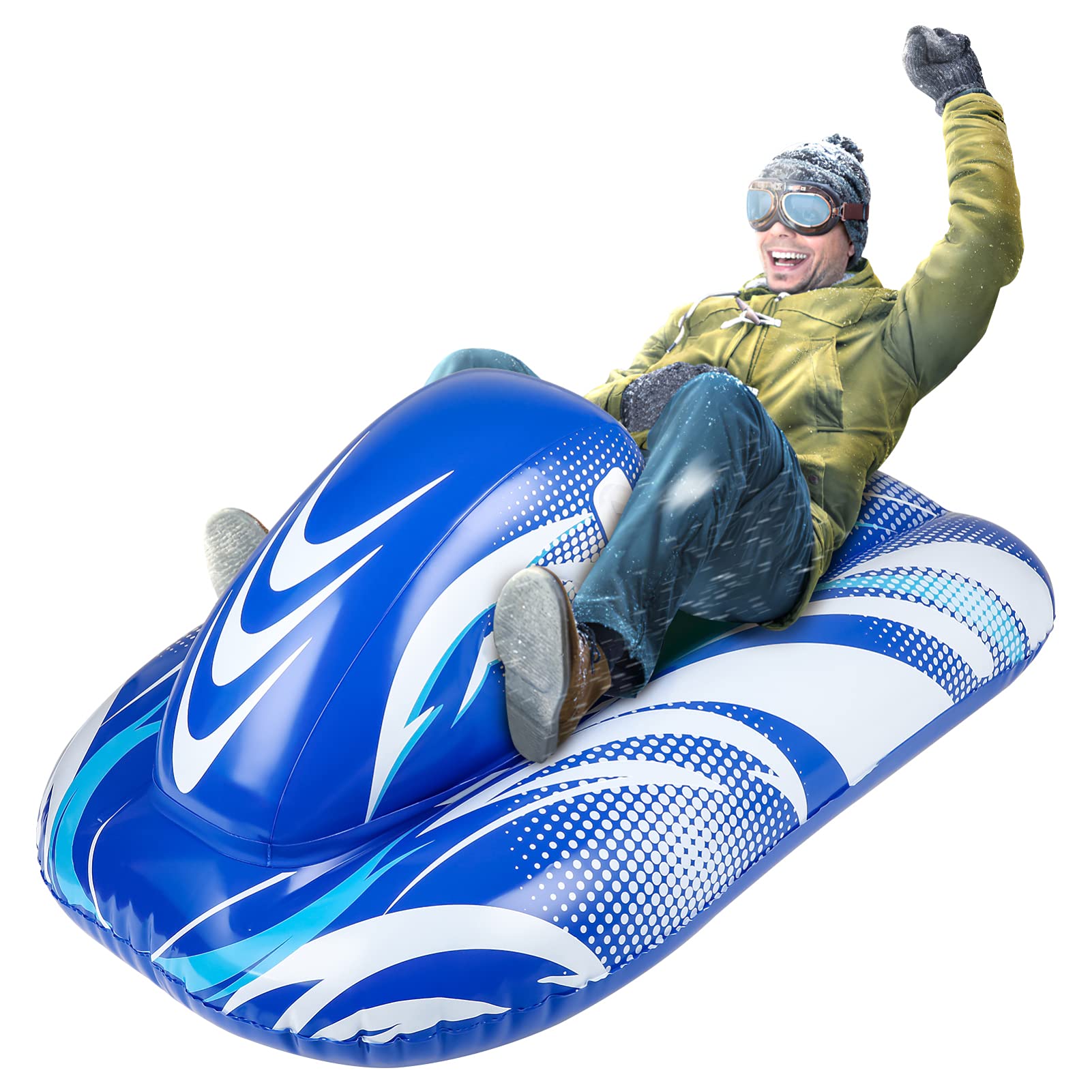 LIOOBO Ski Car Ski Inflatable Mat with Handle Anti- ski Slide for Kids Adults with Heavy Duty Handles (Blue)
