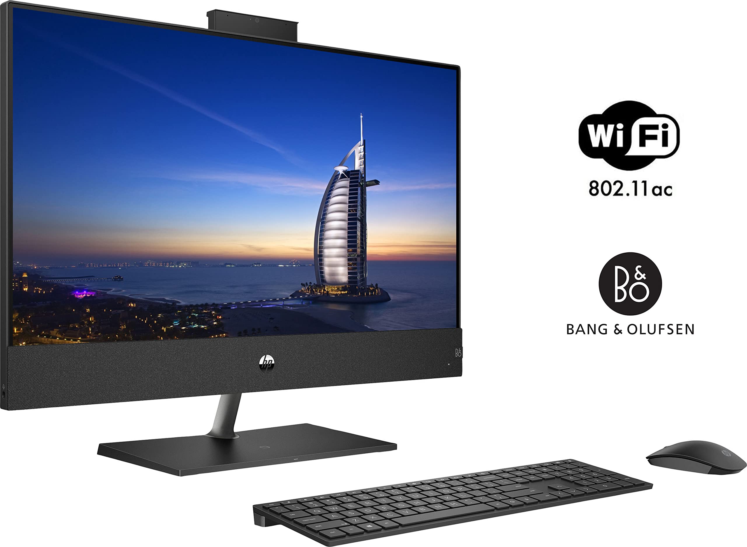HP Pavilion All-in-One Desktop, 27" FHD Micro-Edge Touchscreen, 12th Gen Intel Core i7-12700T, 64GB RAM, 2TB SSD, HDMI, RJ-45, Webcam, Wireless KB&Mouse, Wi-Fi, Windows 11 Home