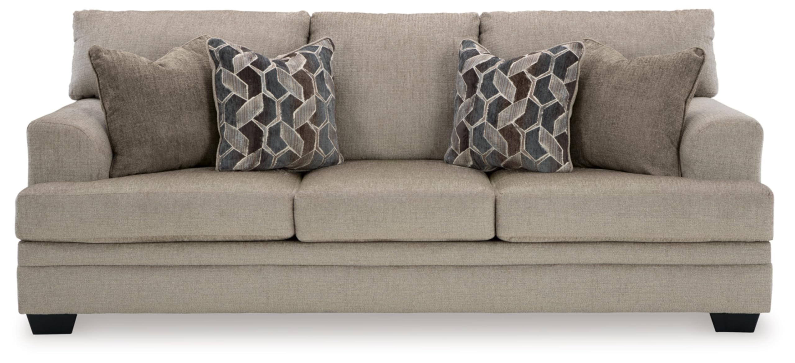 Signature Design by Ashley Stonemeade Casual Sofa with 4 Toss Pillows, Light Brown
