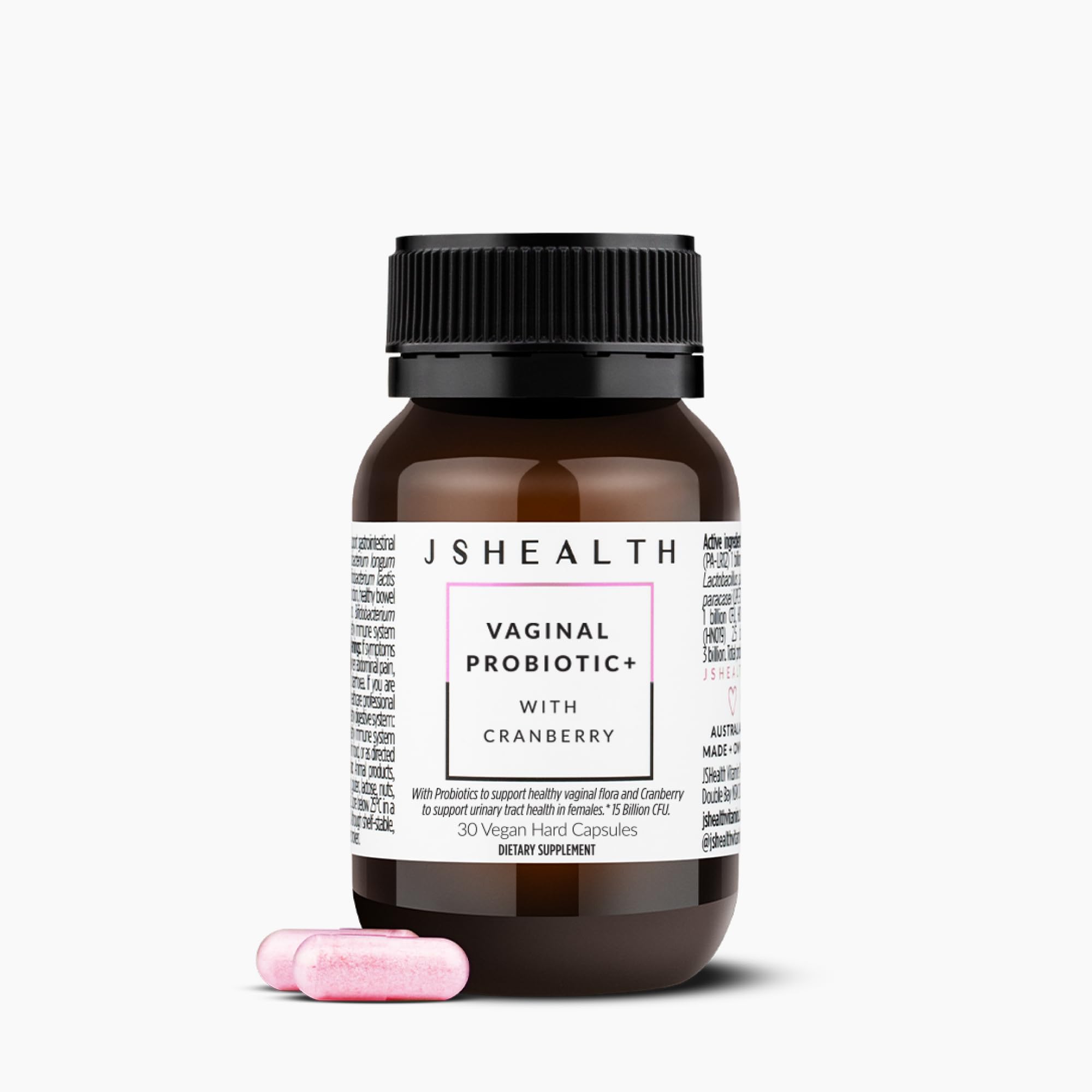 JSHealth Vitamins Vaginal Probiotic Supplement - Supports Urinary and Vaginal Health β Shelf Stable Yeast Infection Treatment for Women (30 Capsules)
