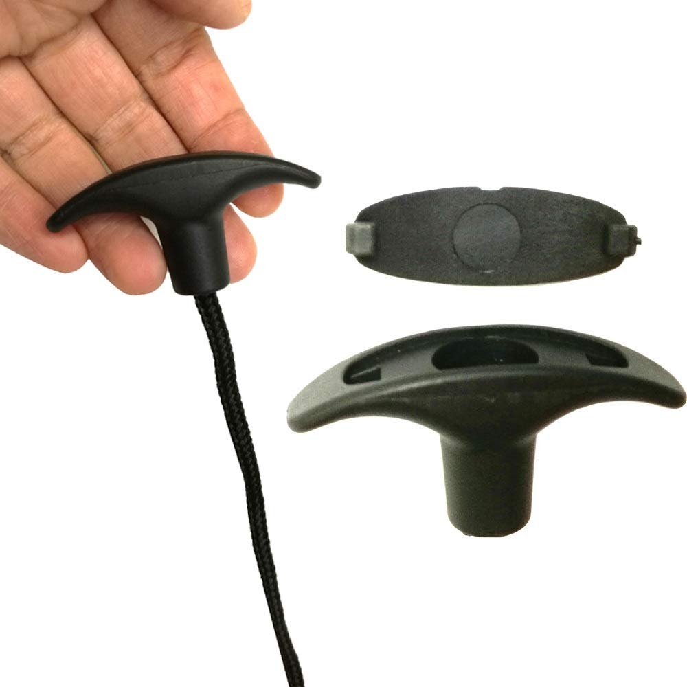 Kayak Rudder T Shaped Handle Cap Rope Handle Rudder Control Systems Accessory (Color : 2PC)