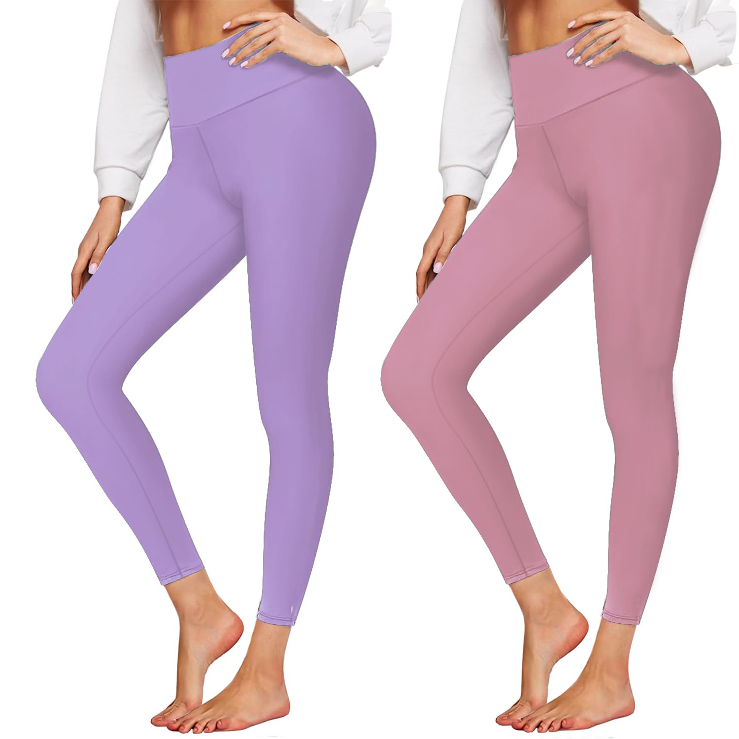 Leggings for Women - Butt Lift High Waisted Tummy Control No See-Through Yoga Pants Workout Running Leggings Black Small-Medium