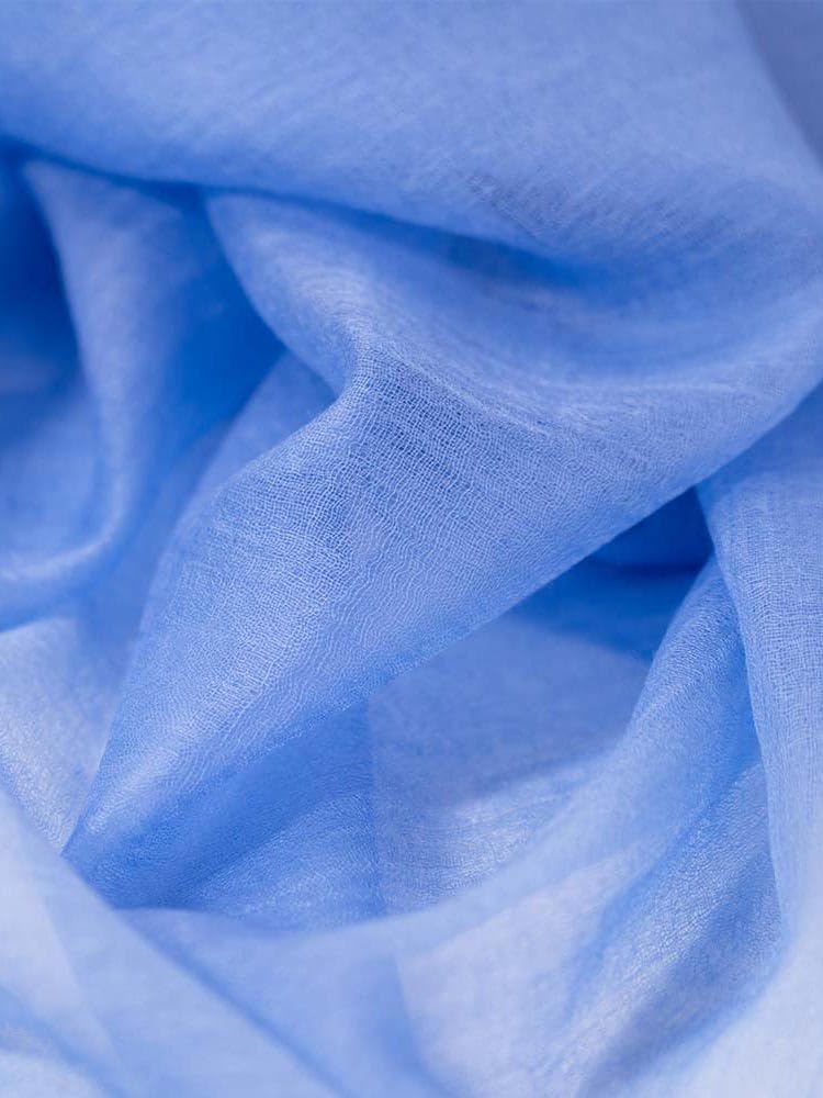 Ovcio Featherlight Cornflower Blue Cashmere Scarf - 100% Pure Cashmere Wrap Scarf for Women (87x39) with Gift Box
