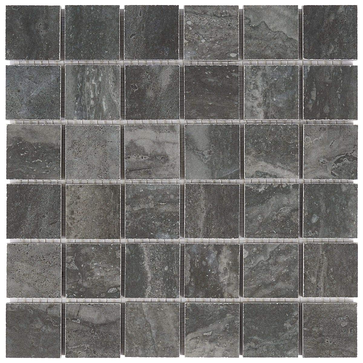Ivy Hill Tile Essential Travertine Black 4 in. x 8 in. Matte Travertine Look Porcelain Mosaic Backsplash, Kitchen, Bathroom, Shower Floor and Wall Tile Sample