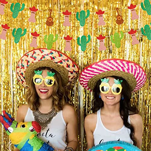 Rose Gold Final Fiesta Banner Garland Cactus Banner for Mexican Fiesta Bachelorette Party Decorations