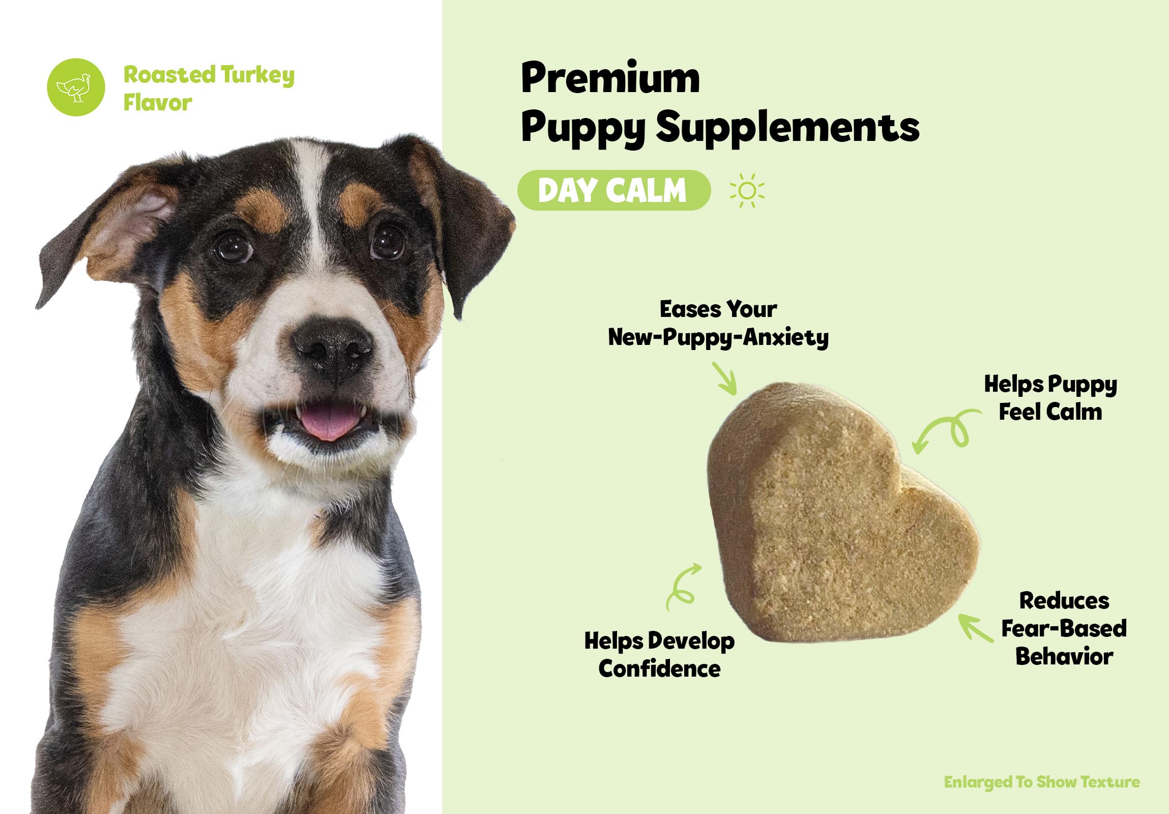Snuggle Puppy Original Heartbeat Stuffed Toy for Dogs, Pet Anxiety Relief and Calming Aid Bundle with Puppy Bites, Day Calm, 60 Count Calming Chews for New & Stressful Situations.