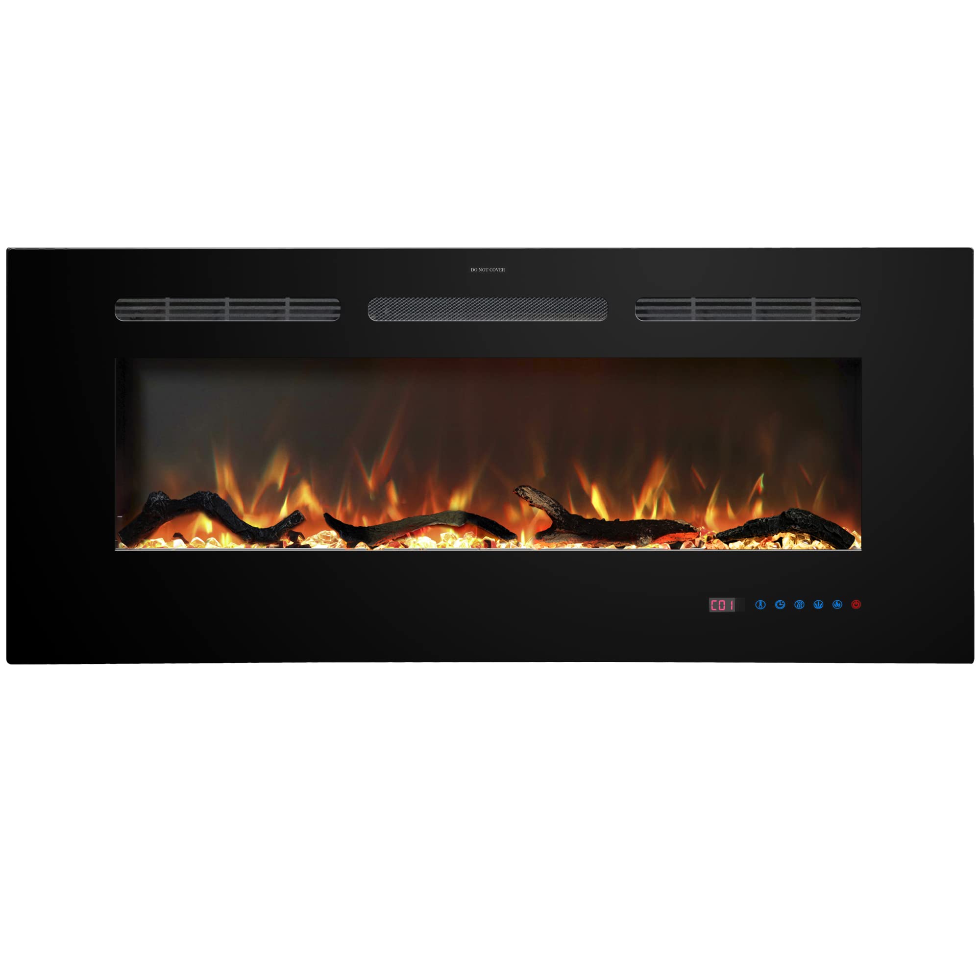 Kentsky 5 Pieces Artificial Logs, Resin Simulation Wood Logs for Electric Fireplace, Indoor Decoration