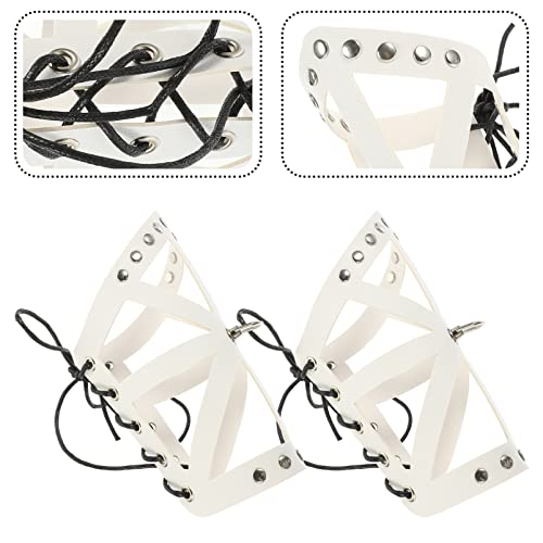 LIOOBO Archery Arm Guards Goth Clothes 2Pcs Punk Cosplay Gauntlet Punk Accessories Punk Style Bracers Vintage Wrist Band Cosplay Arm Band Renaissance Accessories