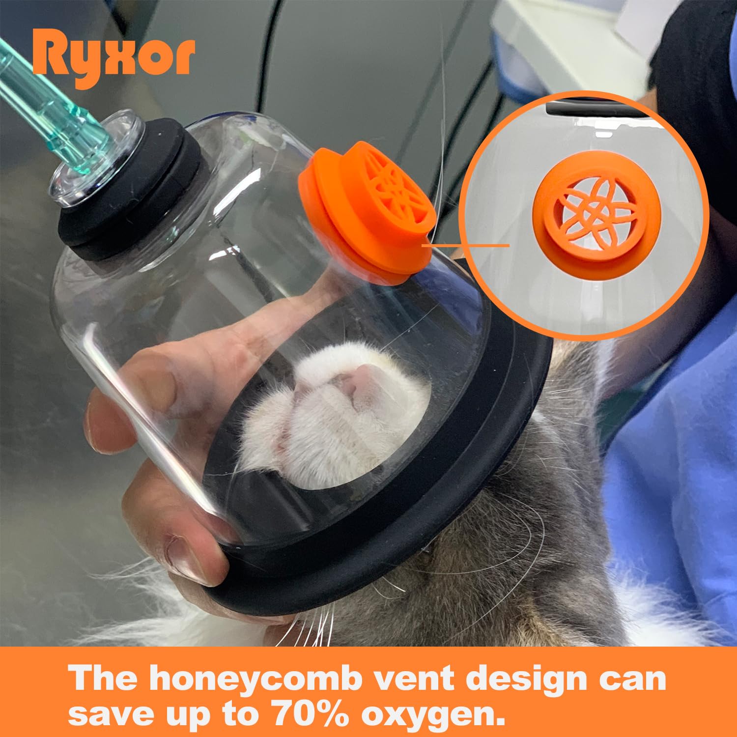 Ryxor Dog Oxygen Mask Set - 5 Sizes, 7 Feet Tubing - Veterinary Designed Breathing Aid for Dogs & Cats - Helps Relieve Breathing Distress from CHF, Tracheal Collapse, Asthma - Vet, EMS, Use(Green)