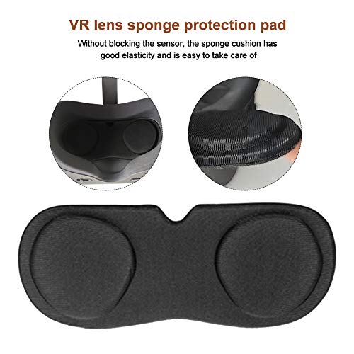 KASCLINO Dust Proof VR Lens Cover Protector for Oculus Quest 2, VR Accessories Anti Scratch Lens Protective Cover Cap, Washable Protective Cover(Black)