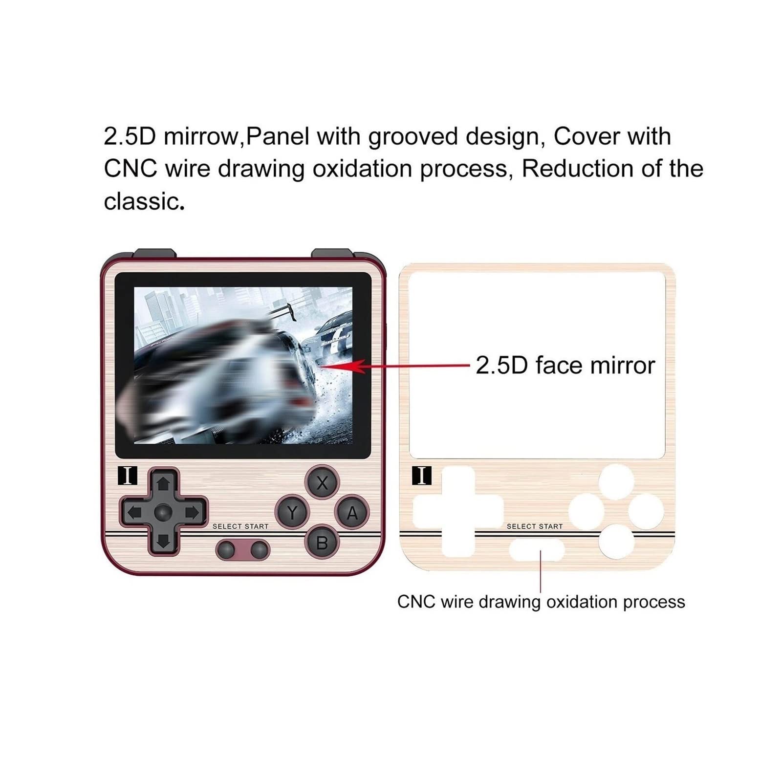 LEDFON Retro Game RG280V 2.8" IPS Screen Handheld Game Player Open Source 64Bit Portable Retro Mini Video Gaming Console 64G 5000 Games (Size : 80G with Bag, Color : RG280V Golden)