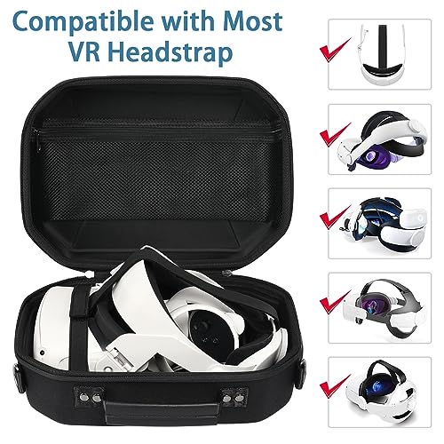 LYAUK Hard Carrying Case with Lock Compatible with Oculus Quest 2 Basic/Elite Version, Touch Controllers, and Other Accessories, Quest 2 Case with Shoulder Strap Suitable for Travel and Home Storage