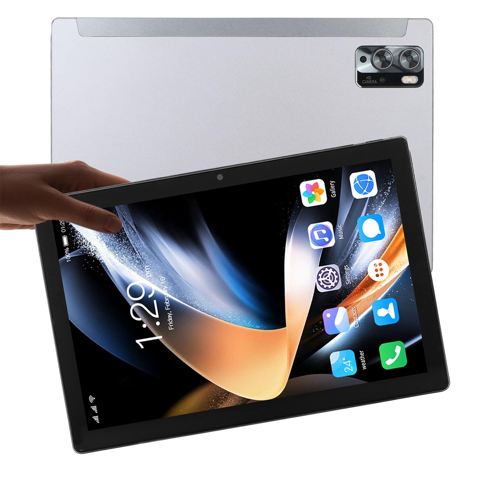 Honio 5.0 Tablet, Support Fast Charging 4G Network 8GB 256GB 100-240V 10.1 Inch FHD Tablet Night Reading Mode for Android 13 for Business (US Plug)