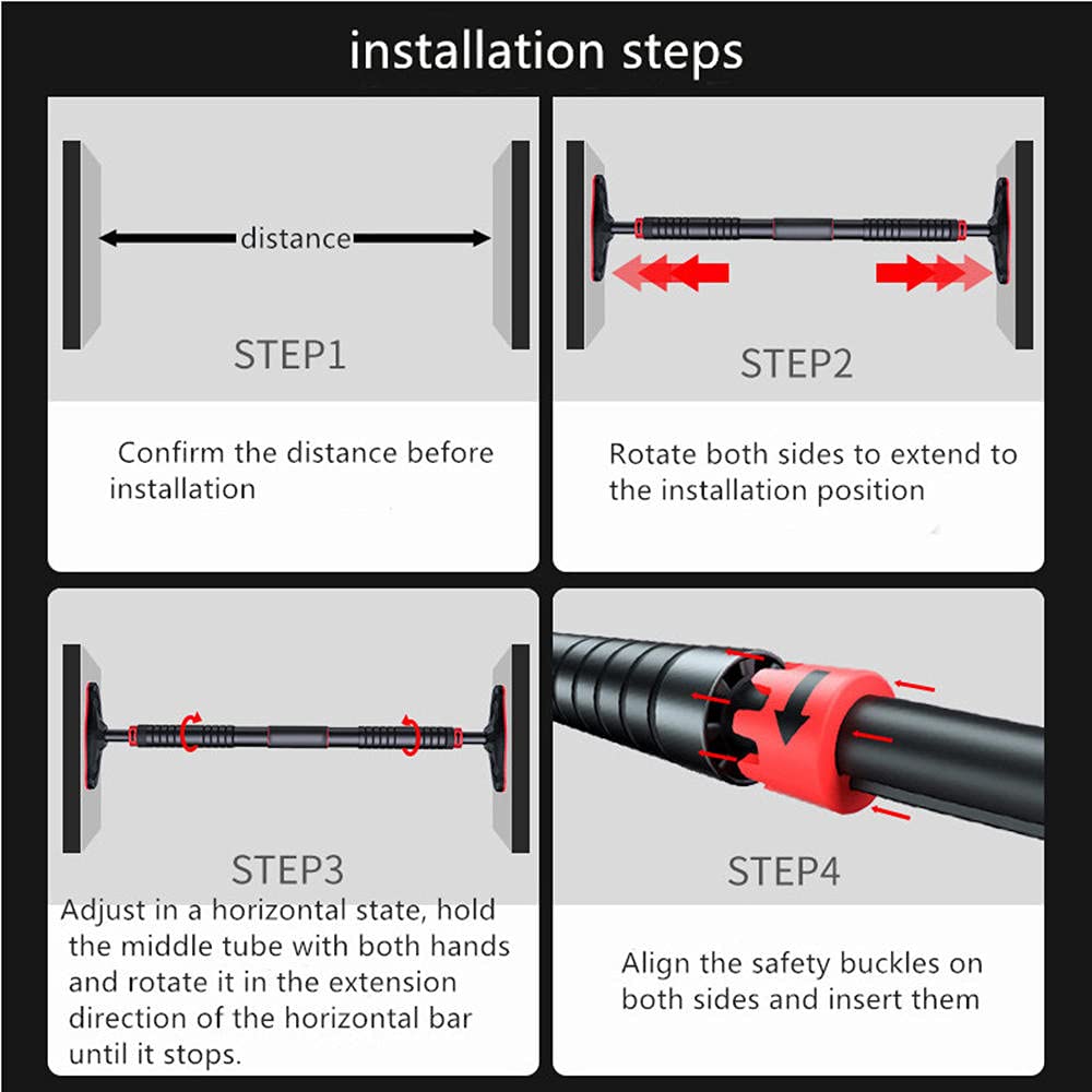 KDFJ Pull Up Bar with No Screws for Doorway,Trainer Chin Up Bar,Upper Body Workout Bar for Home Gym Exercise Fitness-90-130cm