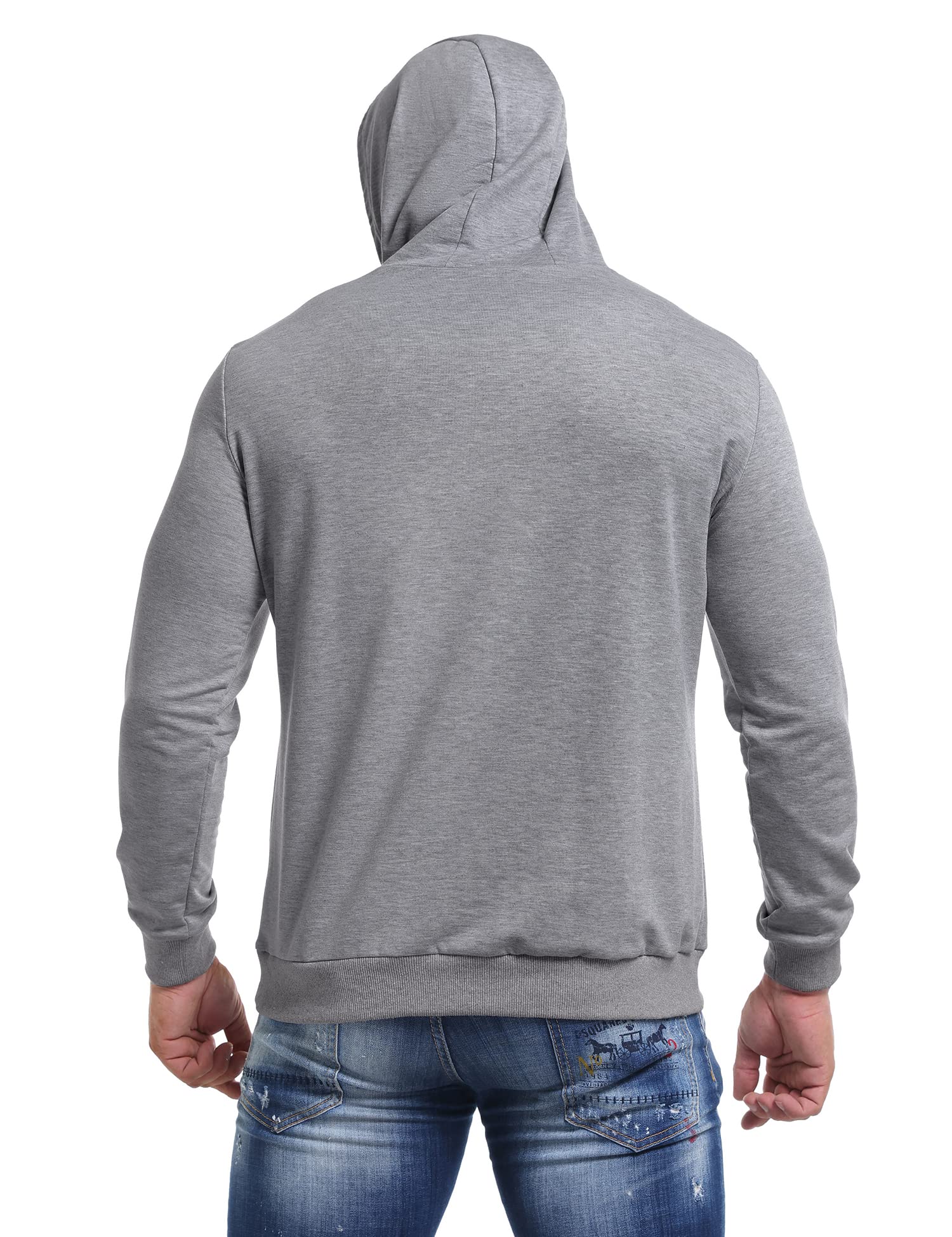 iWoo Men T Shirt To Exercise With Hoodie For Men Long Sleeve Hoody Navy Blue