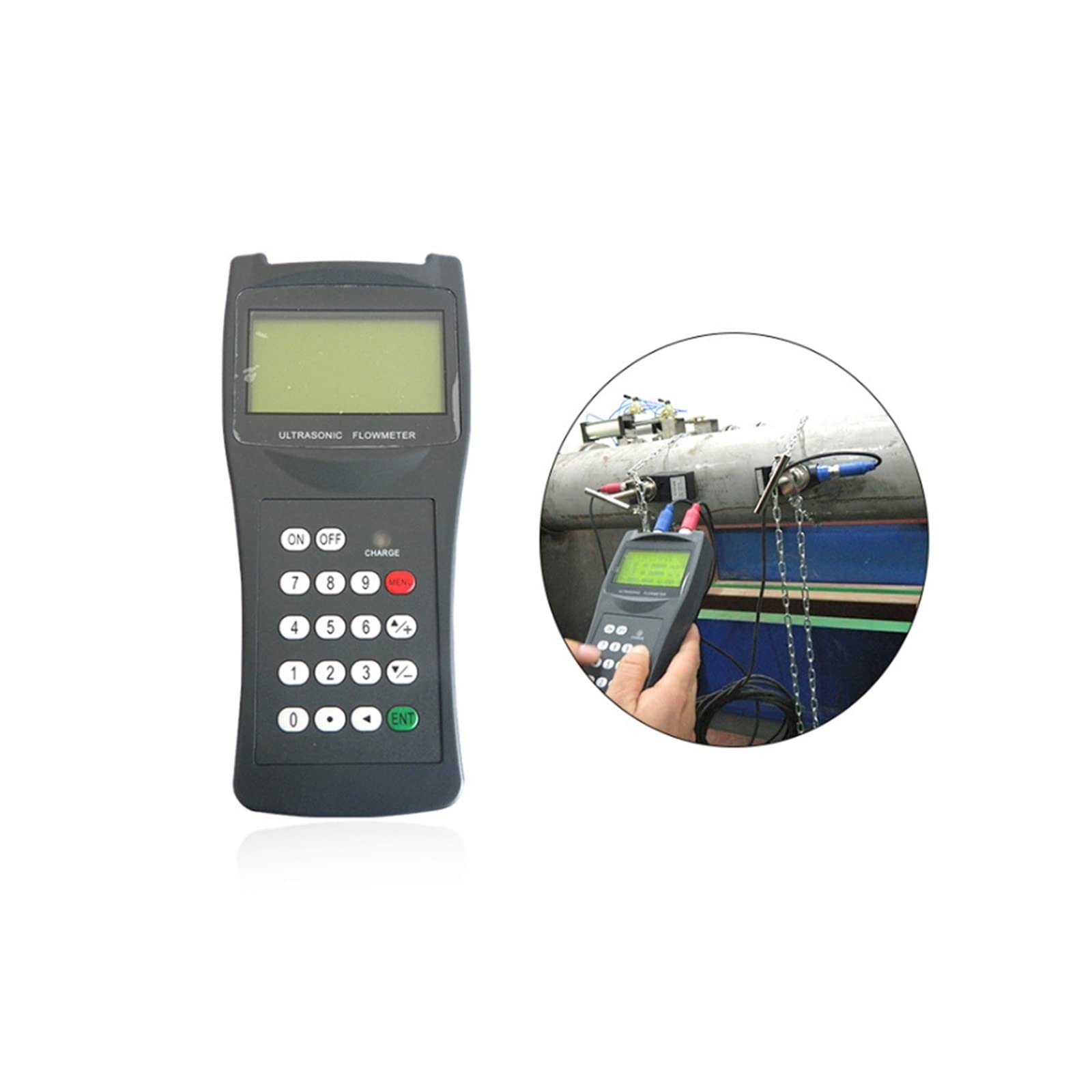 QYTEC Hose Timer TDS-100H-M2 Ultrasonic Water Flowmeter with Sensor DN50~DN700mm, 0-160℃ Transducer Handheld Digital Liquid Ultrasonic Flow Meter Water Timer
