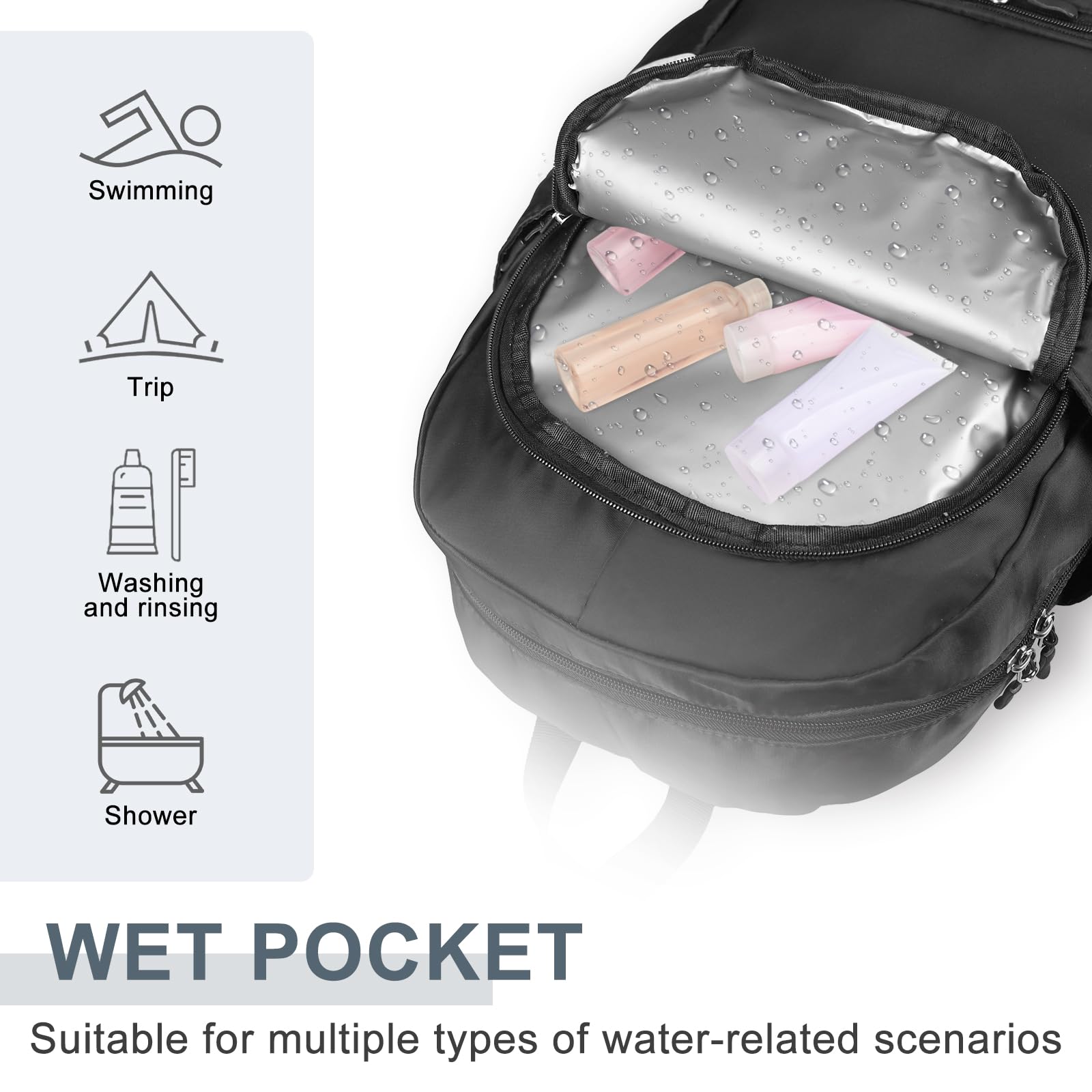 KingBig Gym Backpack Waterproof Backpack With Shoe Compartment Lightweight Travel Backpack Sports Backpack Small Gym Bag(high-capacity)