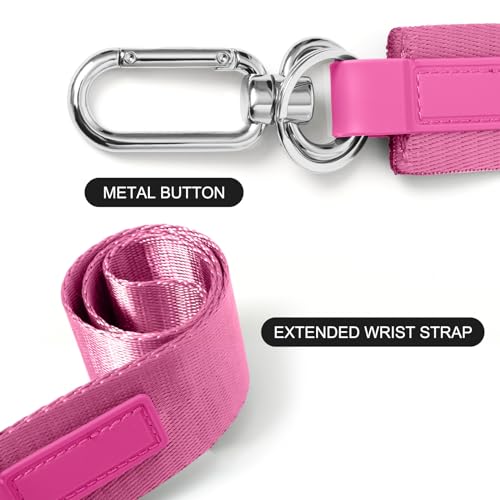 Mum's memory Wristlet Keychain for Women and Men,Key Chain Holder,Wrist Lanyard for Keys(Rose Red)