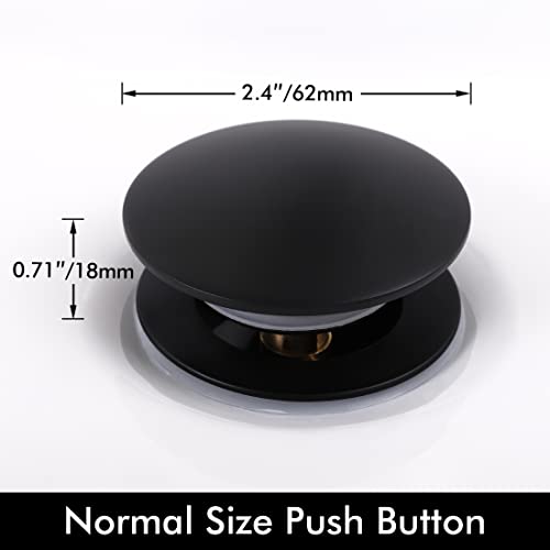 KES Bathroom Sink Drain Pop Up Drain Without Overflow, Vessel Sink Stopper Matte Black, All Metal Rustproof Brass and 304 Stainless Steel, S2008S62D-BK