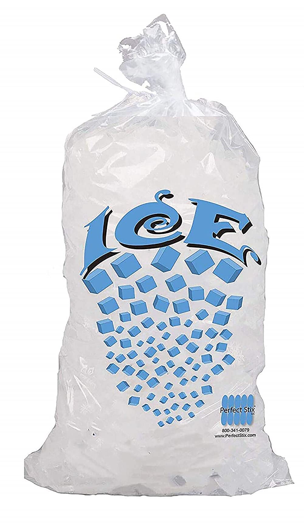 Perfect Stix Icebag10TT-100 Ice Bag with Twist Tie Enclosure, 10 lbs (Pack of 100) & Vikan Remco 63005 Color-Coded Plastic Hand Scoop, 16 oz, White