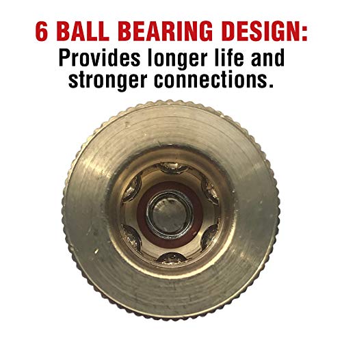 Primefit IC1414FB6 1/4-Inch Industrial 6-Ball Brass Coupler with 1/4-Inch Female NPT