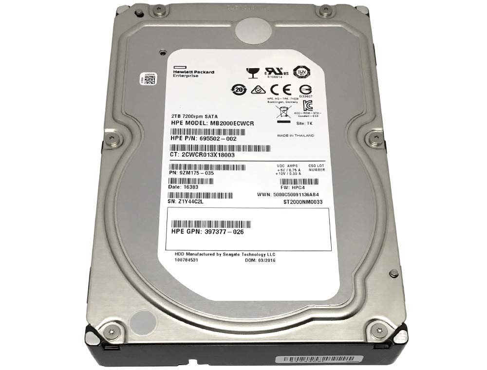 HP / Seagate Constellation ES 2TB 7200RPM 128MB Cache SATA 6Gb/s 3.5inch Internal Enterprise Hard Drive - ST2000NM0033 (Renewed)