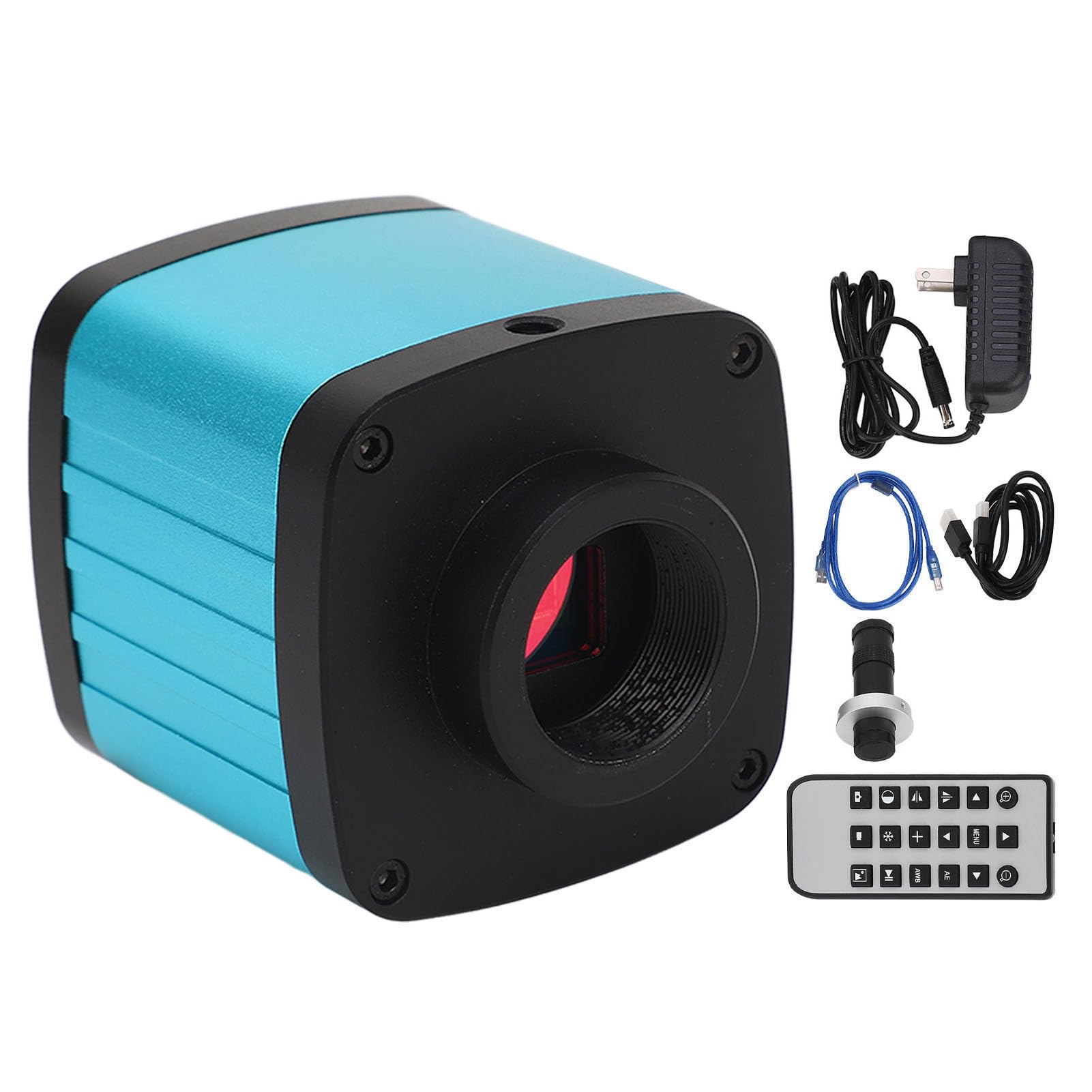 Industrial Microscope Camera, Lightweight 1080P Optical Power 0.1X to 2X Aluminum Alloy 100β240VAC HD Microscope Camera 130X for Home (US Plug)