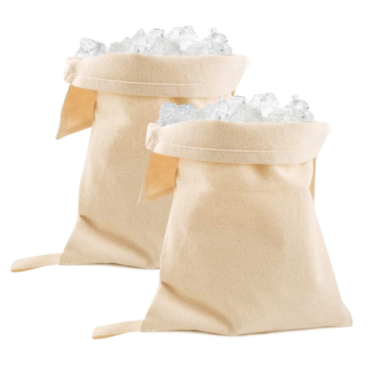 Lewis Bag Canvas Ice Bag Crushed Ice Bag Reusable Canvas Bag for Crushed Ice Dried Ice (2pcs)