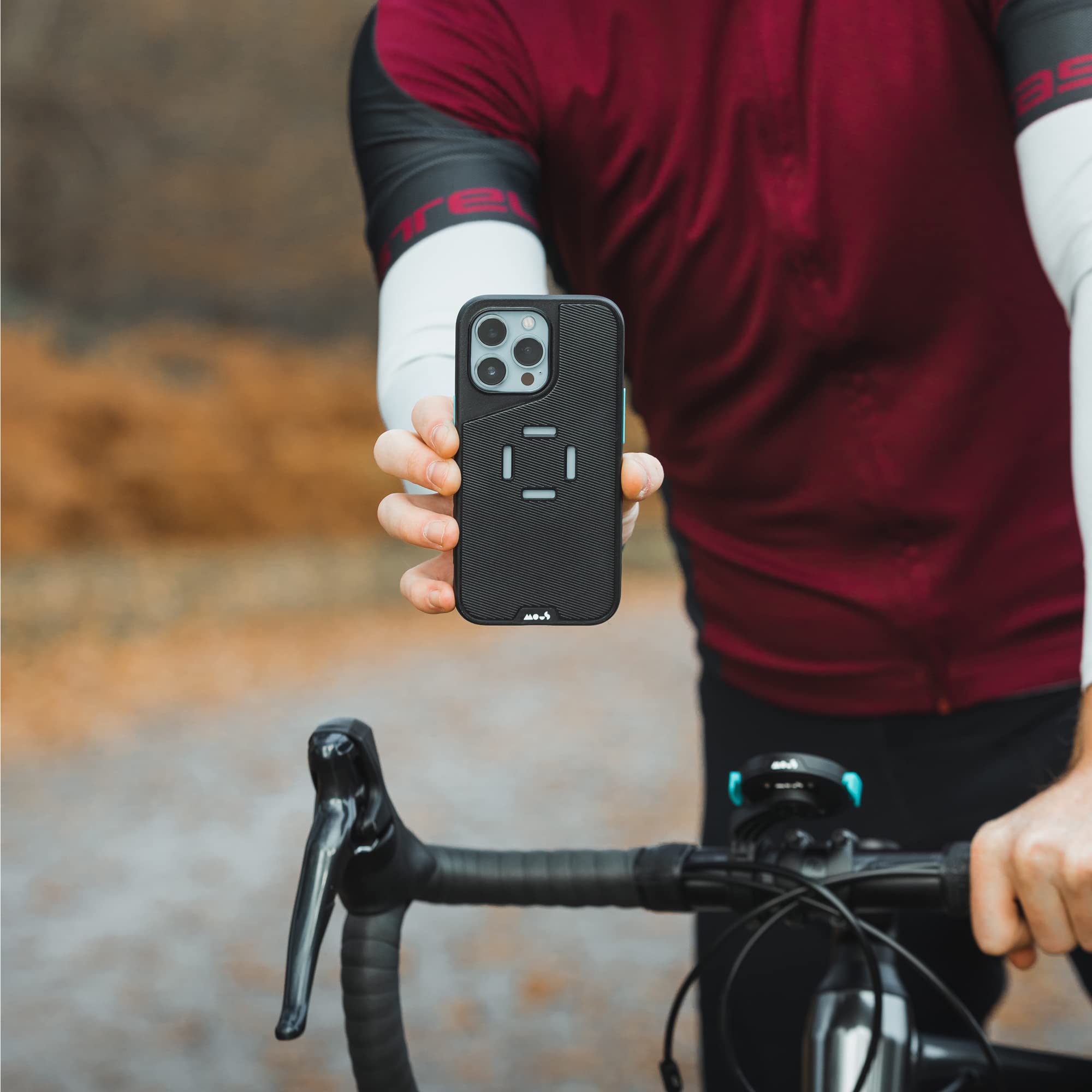 Mous - Bike Phone Mount and Phone Case for iPhone 13 Mini - Bicycle Phone Holder Kit - IntraLock Bike Mount and IntraLock Phone Case for iPhone 13 Mini - IntraLock Cycle
