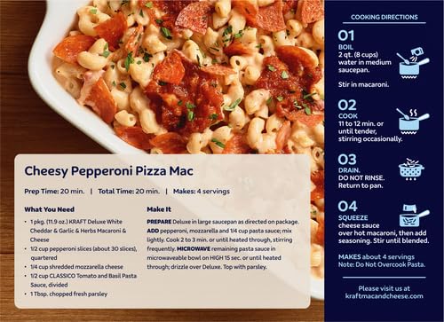Kraft Deluxe White Cheddar & Garlic & Herbs Macaroni & Cheese Dinner (11.9 oz Box)