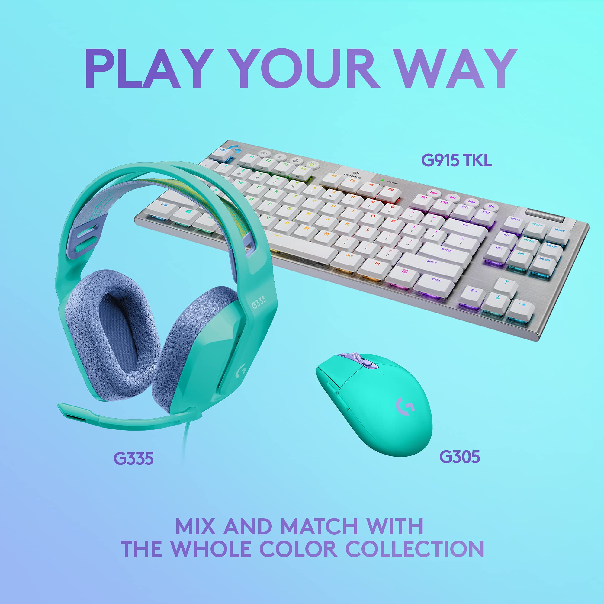 Logitech G305 Lightspeed Wireless Gaming Mouse, Hero 12K Sensor, 12,000 DPI, Lightweight, 6 Programmable Buttons, 250h Battery Life, On-Board Memory, PC/Mac - Mint (Renewed)
