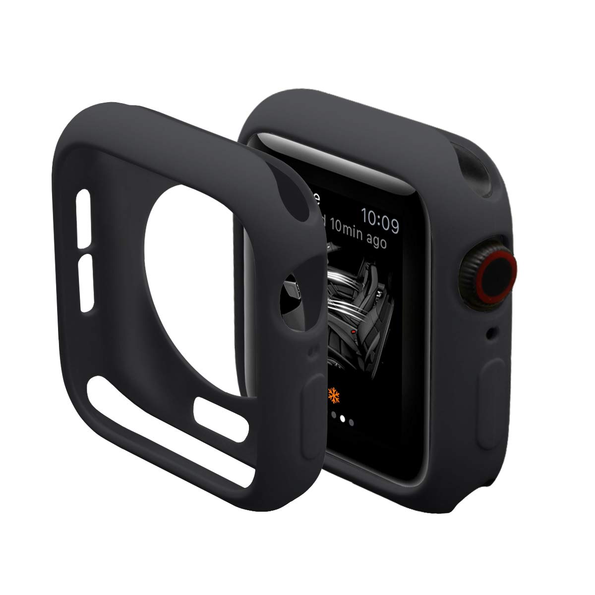 Hontao Ultra Thin Soft TPU Shockproof Bumper Case for iWatch Apple Watch Series 3/2/1 Black 38mm