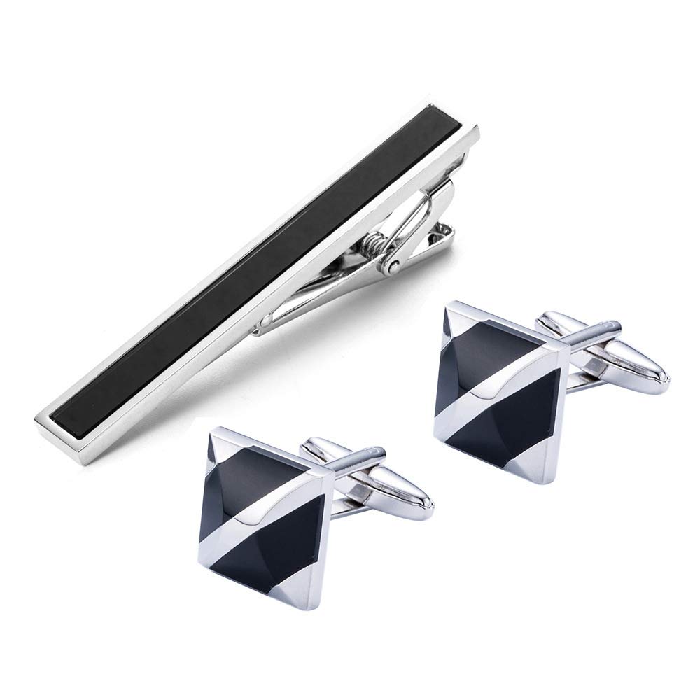 Men's Cufflinks Exquisite 3-Piece Cuff Neck Clips Fashion Suit Clothing Tie Clips