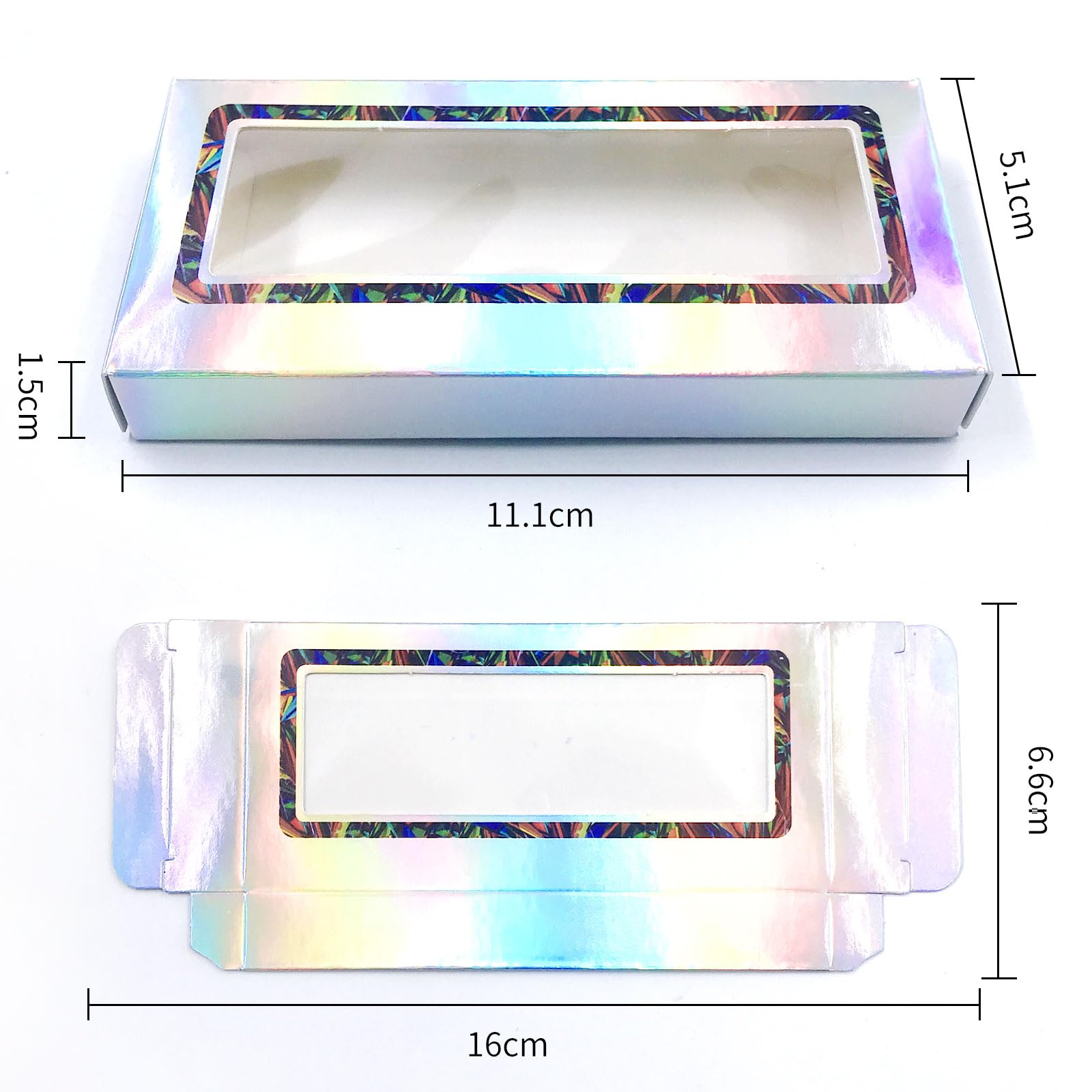 IFLOVEDEKD 100 Pieces Lash Boxes Packaging Including 50 Empty Eyelash Packaging Lash Box, 50 Lash Box False Lash Trays Lash Packaging, 104+106 Styles Eyelash Boxes Glitter Lash Box Mix