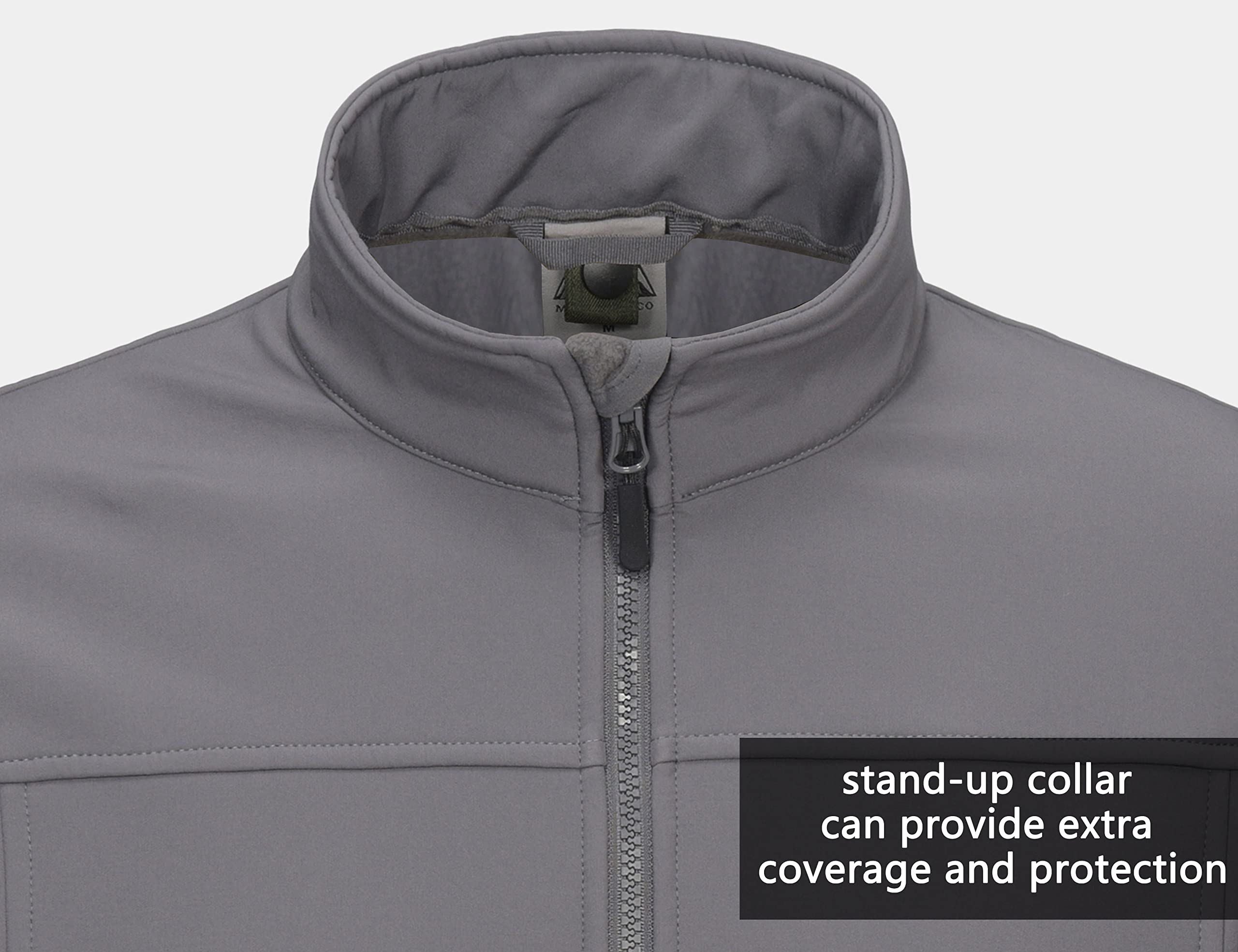 Little Donkey Andy Men's Lightweight Full Zip Softshell Jacket Long Sleeve Soft Fleece Coat for Hiking Golf Type B Black L
