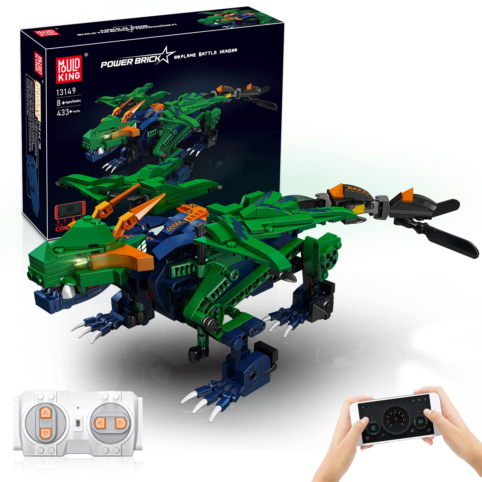 Mould King Dragon Toy Building Sets (Green)