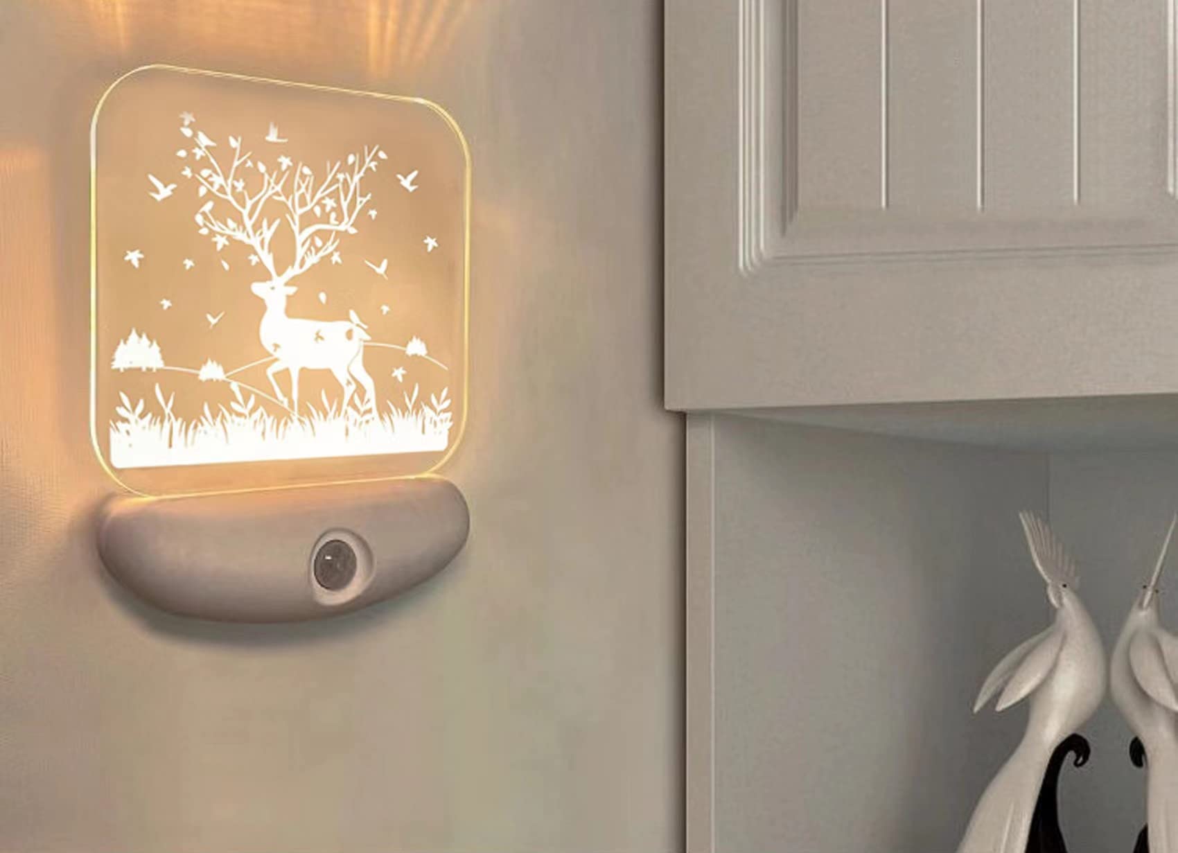 Motion Sensor LED Light, 3D Illusion Night Lamp ,Baby Light for Room Decor,USB Charge Decoration Lamp for Christmas Birthday Gifts Bedroom Bedside